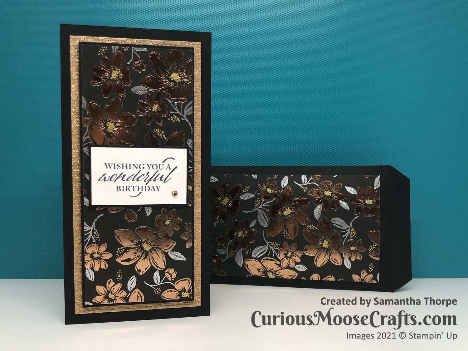 Simply Elegant Mini Slimline Card – Curious Moose Crafts